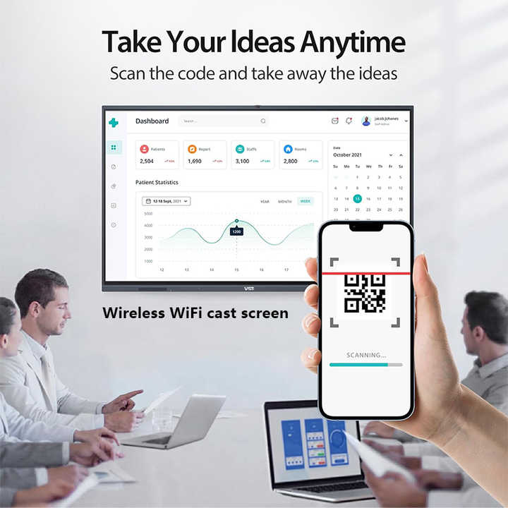 VSTI 55-Inch Android/Windows Smart Board 4K UHD Digital Interactive ...