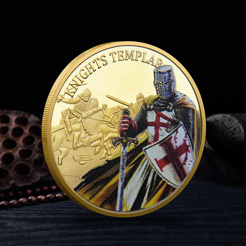 Knights Templar Armor Commemorative Coin - 3D Relief Enamel Metal Medal ...