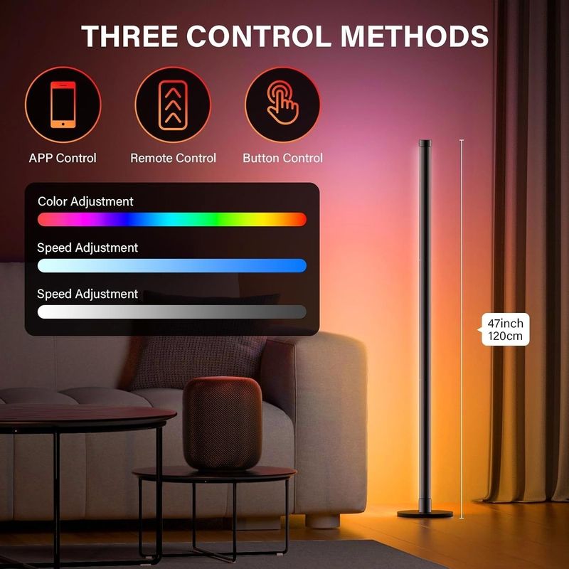 JIUAN Modern Tuya Smart Life RGB White Floor Lamp App Control Alexa ...