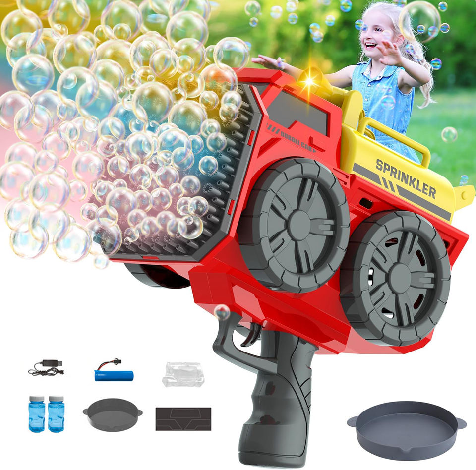 EPT Kids Outdoor 139 Holes Bubble Gun Car Design Bubble Machine Shooter ...