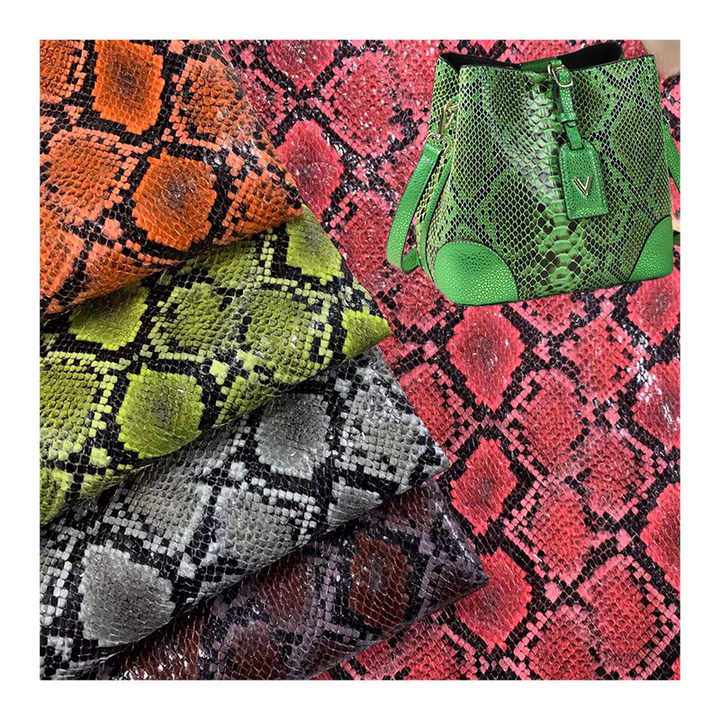 0.9mm Thick Soft Snake Skin Python Pattern PU Leather Shoes Furniture ...