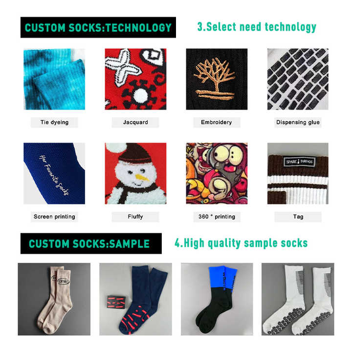 Free Packaging Custom Logo Crew Socks for Men and Women