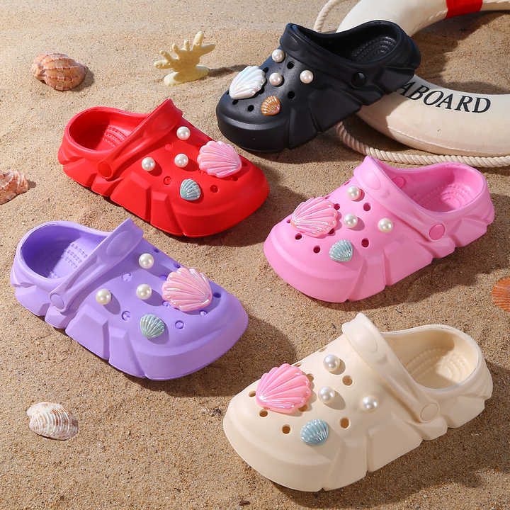 Wholesale 2025 Kids Summer EVA Garden Clogs Flat Printed Cartoon Shell ...