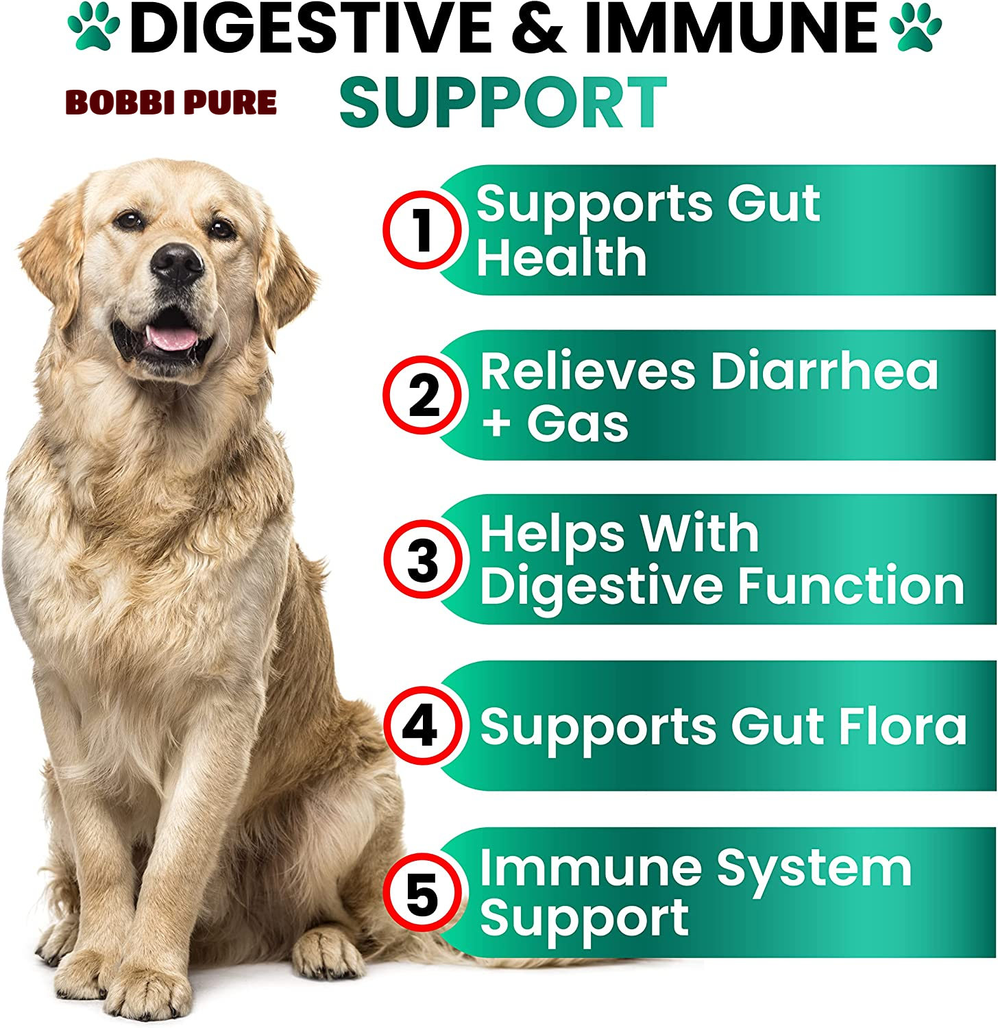 Canine Probiotic Chews - Dog Probiotics Chewables for Gut Health