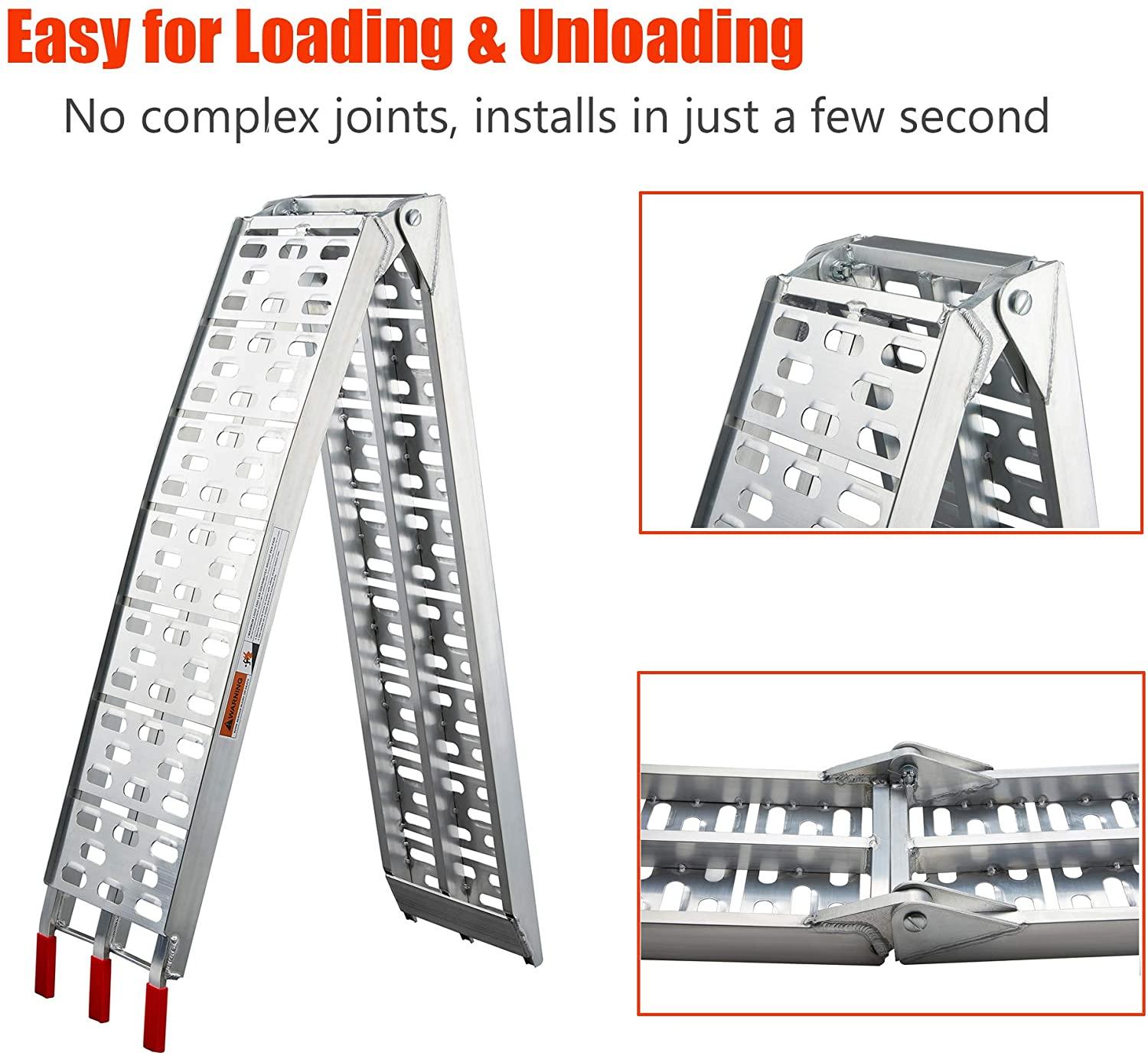 High Quality Aluminum Portable Folding Ramps 750lbs Heavy Duty Ramps ...