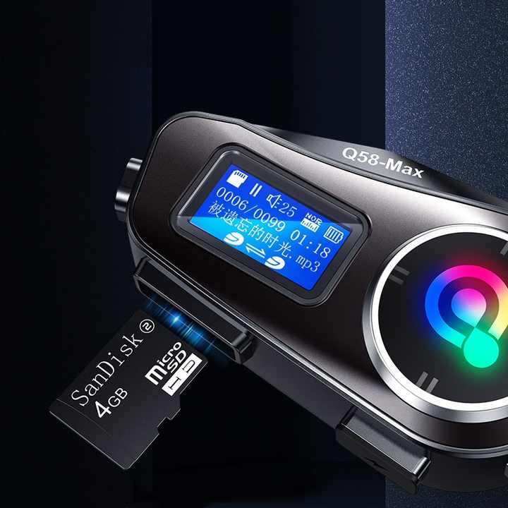 Q58 Max Motorcycle Helmet Intercom Headphone Music Sharing With LCD ...