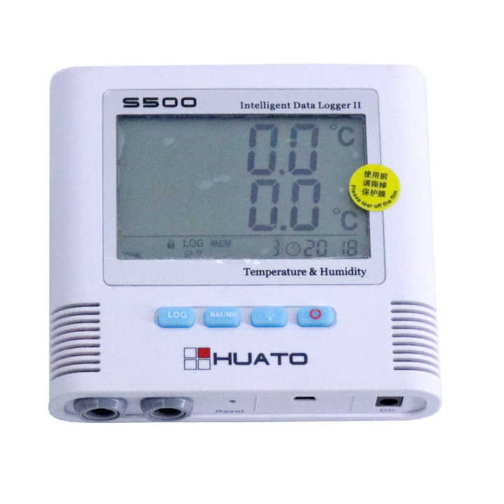 Huato S500-DT Alarm Temperature Data Logger 2 Channel Temperature Datalogger Range -40~+85C ...