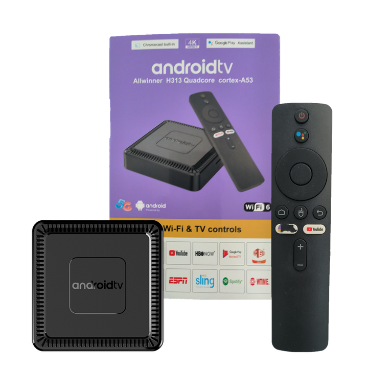 2025 Tv Box Android 10.0 Q7 ATV Allwinner H313 With BT Voice Remote ...