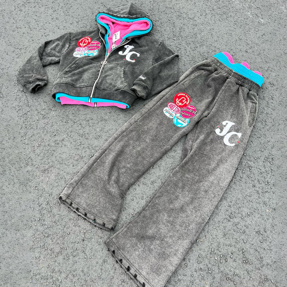 Shop Our OEM Custom Distressed Embroidery Streetwear Set