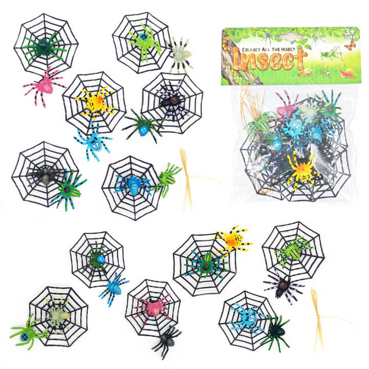 With Spider Web Plastic Mini Spider Model Toy| Alibaba.com