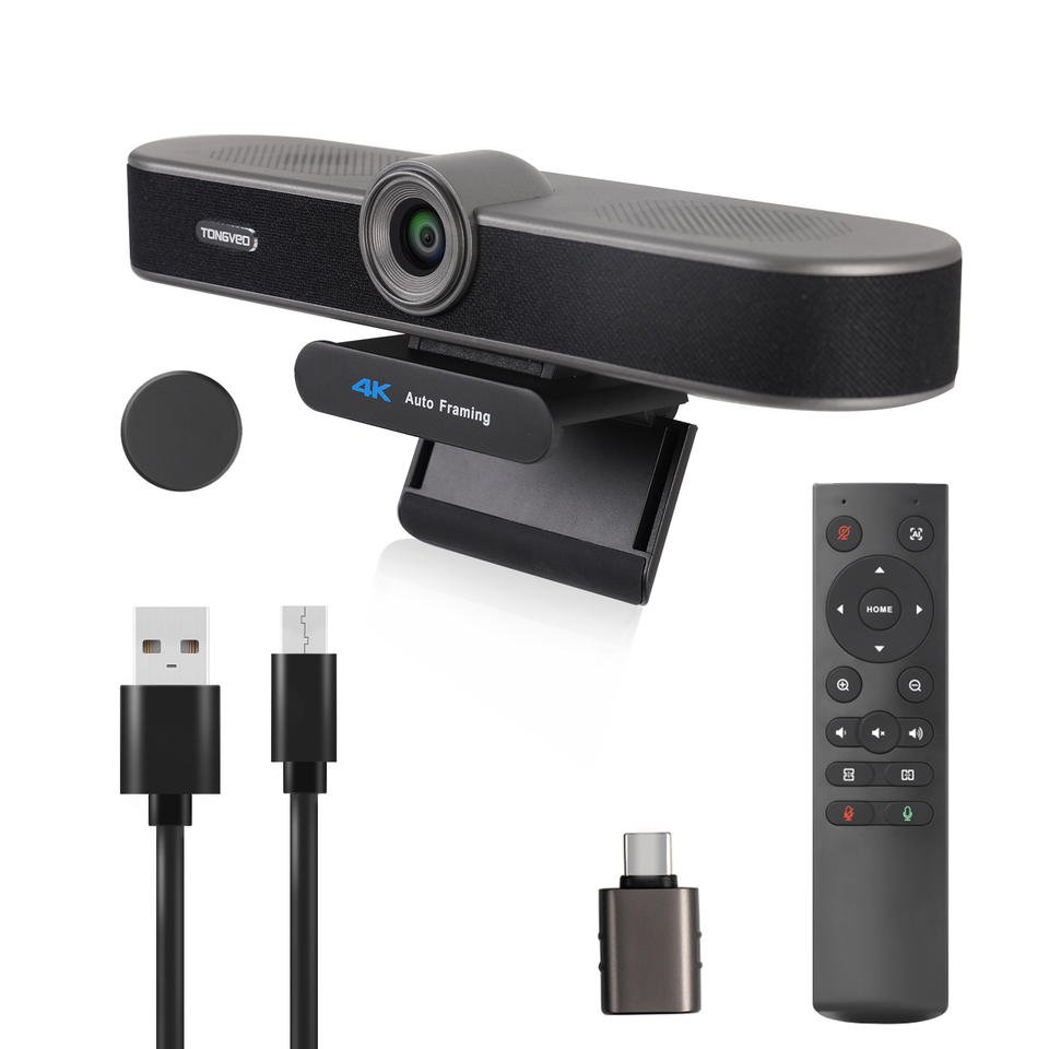 4k EPTZ Webcam with AI Auto Framing and IR Remote Control
