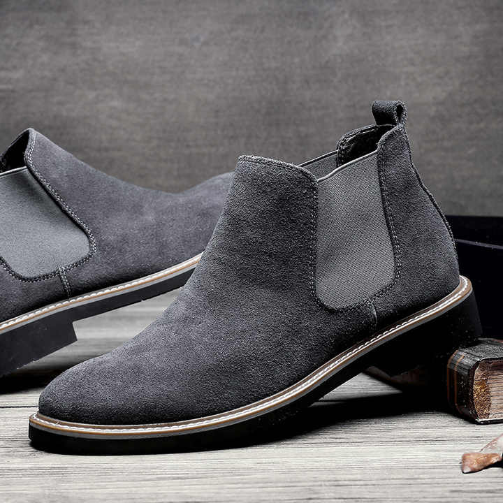PDEP Men's Boots Middle Cut Men's tide Middle Cut Shoes Short Chelsea ...