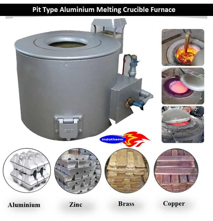 200 Kgs Crucible Pit Type Melting Furnace for Aluminium