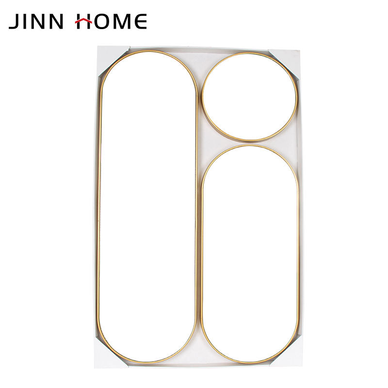 Jinn Home Luxury 3 PCS Gold Wood Aluminium Floor Mirror Set for Modern ...