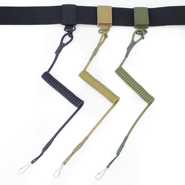 Tactical Retractable Spring Elastic Rope Buckle Fit Molle Anti-Lost ...