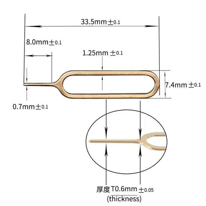 Universal Golden Sim Card Tray Ejector Eject Removal Pin Key Needle Opener For Mobile phone ...