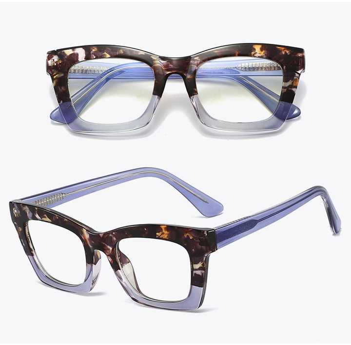 PC Material Women's Men's Large Flat Mirror Eyewear Blue Light Blocking ...