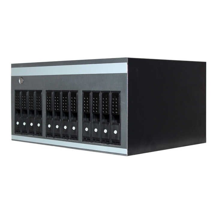 12 Bay Hot-Swap NAS Case for Data Storage with 3x120mm Fans - Mini-ITX ...