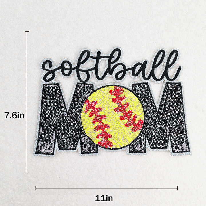 Custom Sport Embroidery Chenille Iron on Patch Game Day Baseball Mama ...