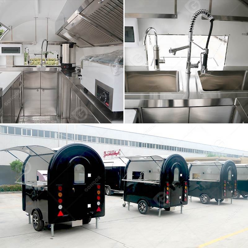 Catering Yellow Kitchen Equipment Scooter Hotdog Mobile Cart Food Truck ...