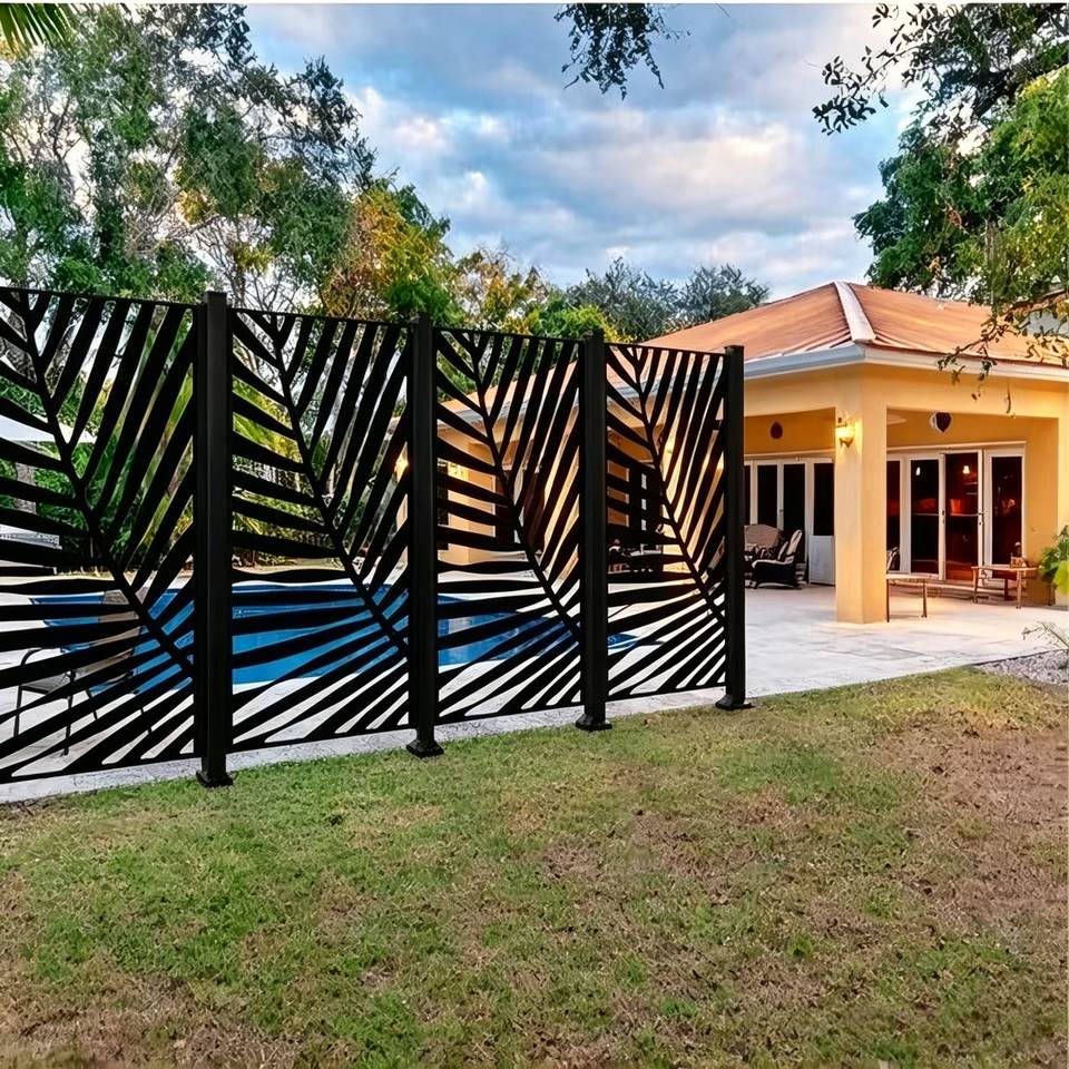 Large Format Laser Cut Metal Privacy Barrier Full Sight Block Outdoor ...