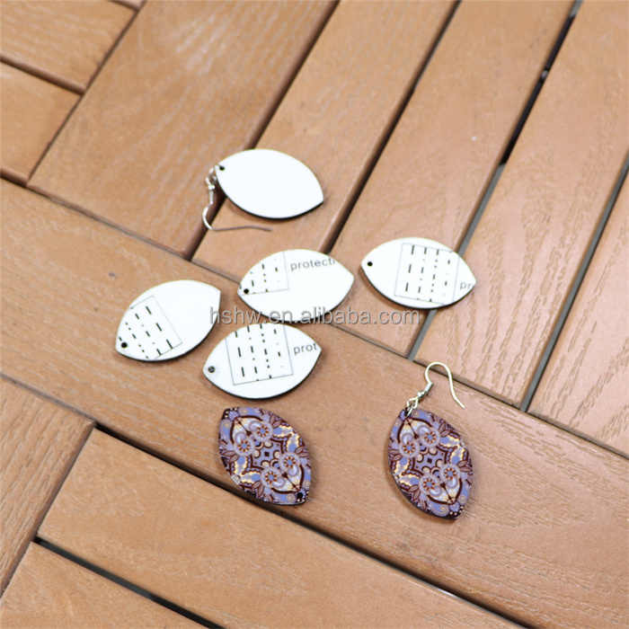 MDFSUB Wholesale Price Leaf Shape Sublimation Mdf Earrings Double Sided ...