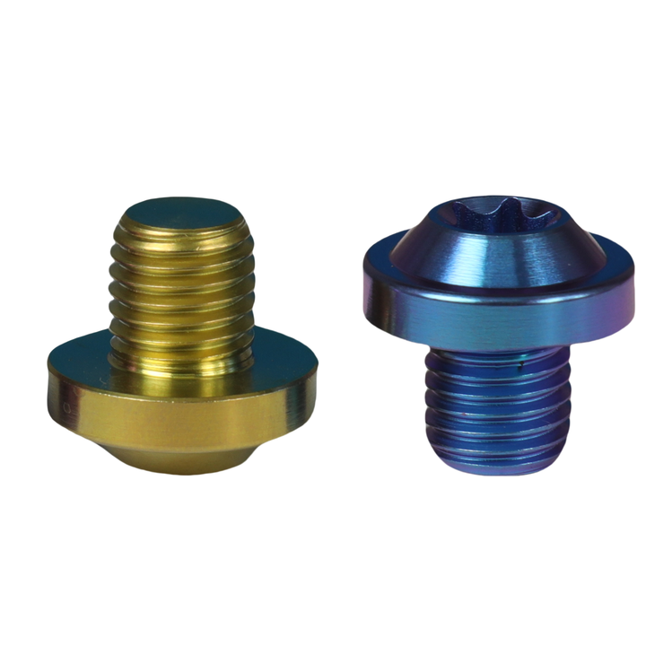 Titanium Gr5 Torx Tapered Head Colored Bolts M10x10mm & Washers - Oem