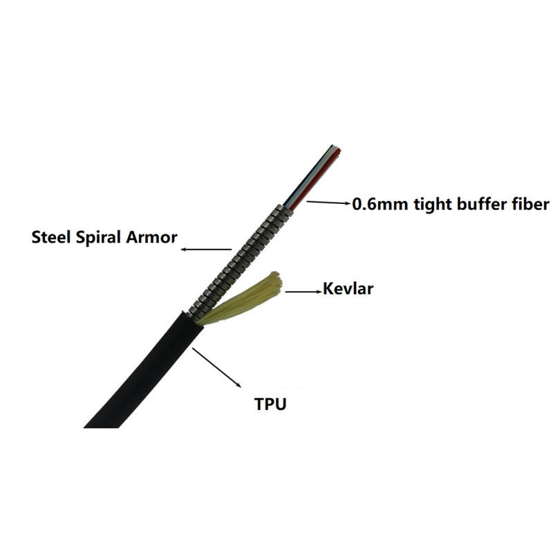 FTTA Lc Tactical Fiber Optic Cable 2Core 4Core 50M 100M 200M Length ...