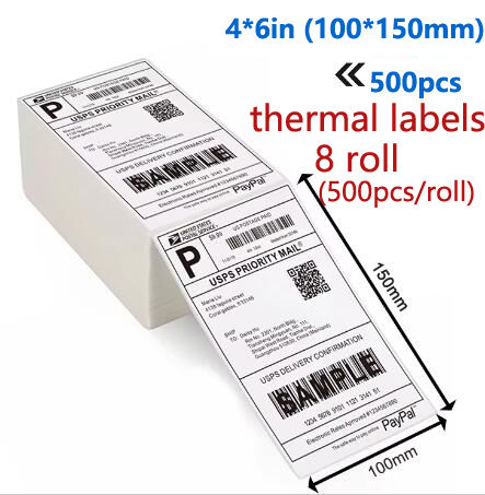 4x6 Thermal Labels Shipping Label Postage Parcel Waybill Sticker A6 ...