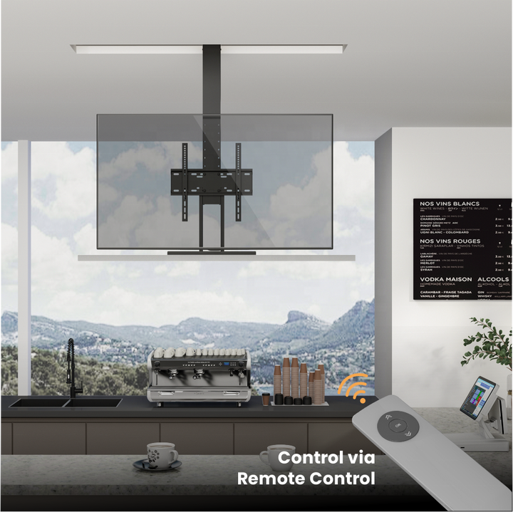 Height Adjustable Hidden Vertical Retractable Motorized TV Mount