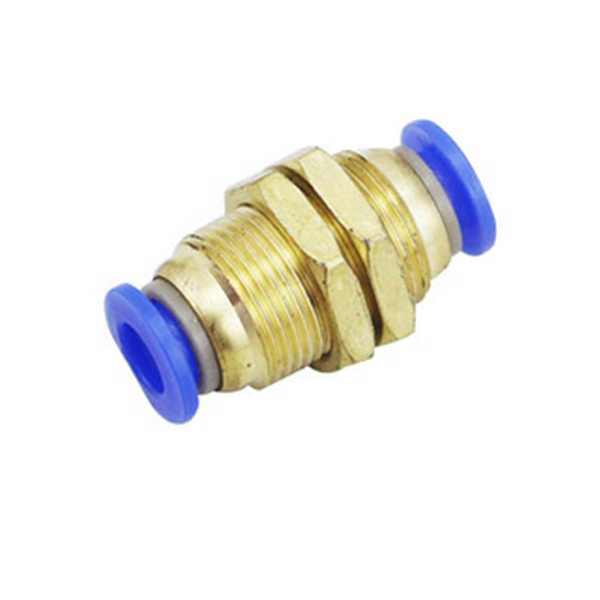 PM Bulkhead Brass Pneumatic Quick Connect - 8mm Fittings