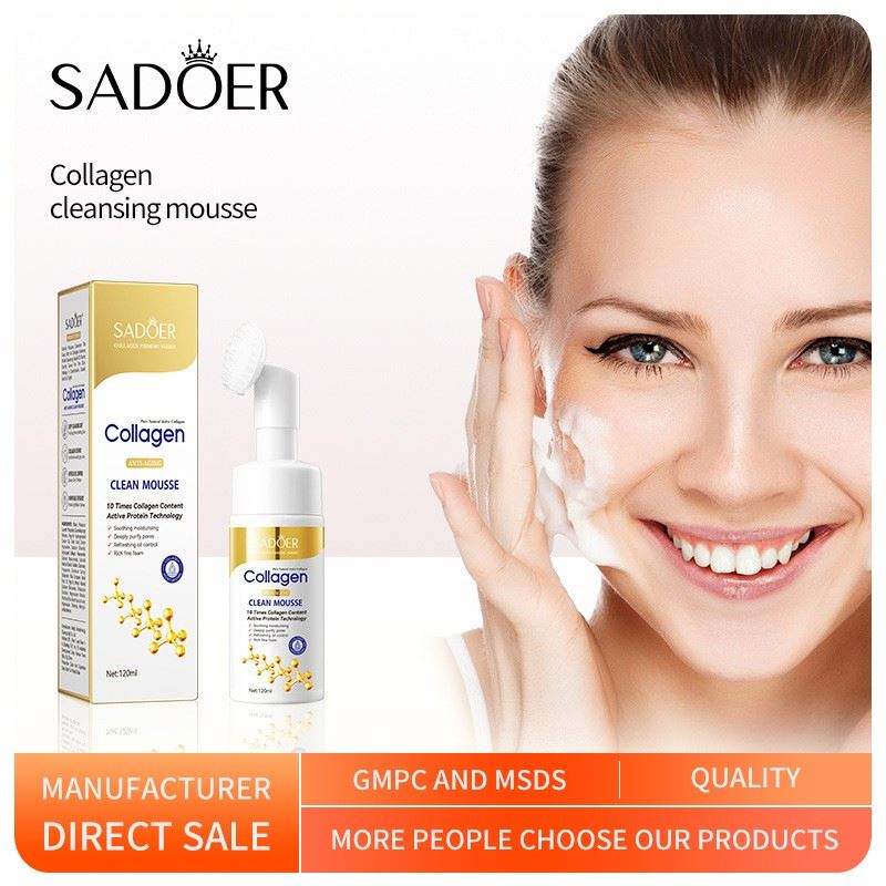 OEM SADERO Bone Collagen Mousse Facial Cleanser Beauty Deep Cleaning ...
