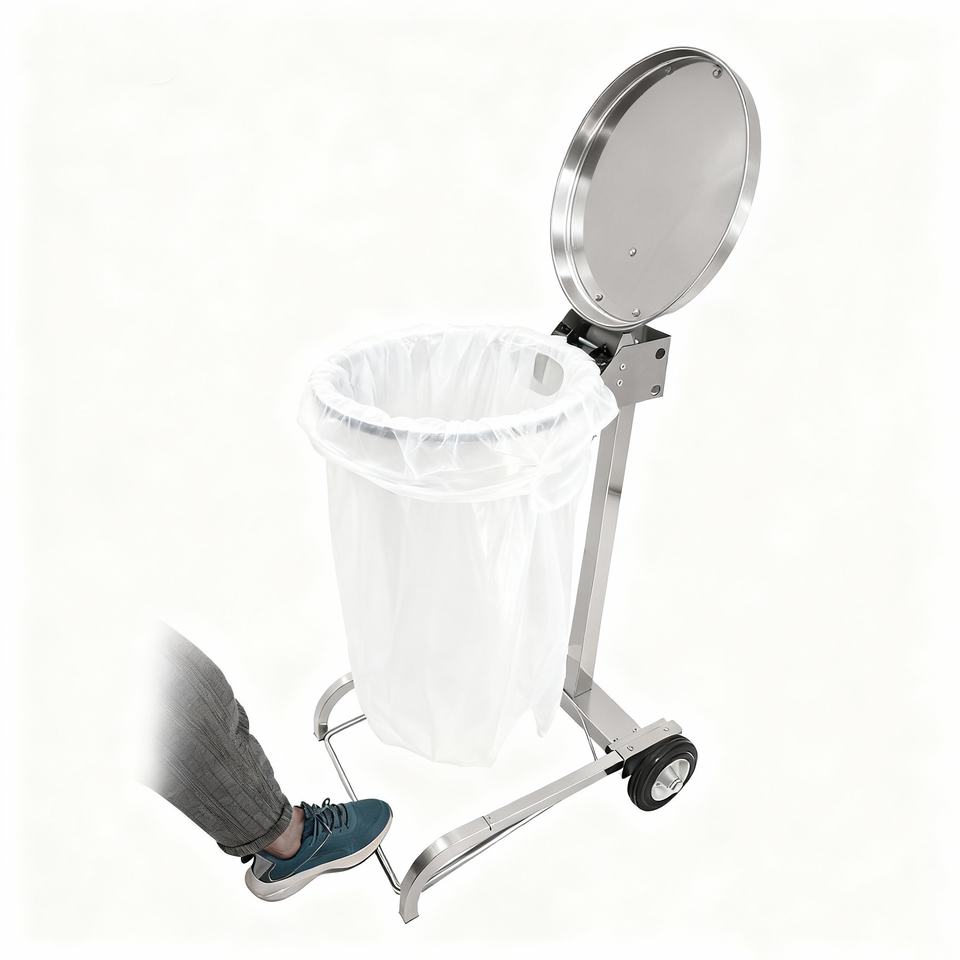 Waste Bag Stand for Leaves Separate Collection with Lid Metallic Tube ...
