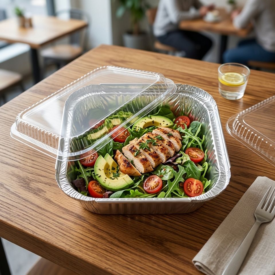 Customize 330ml Square Aluminum Foil Container 132x132x40mm Disposable ...