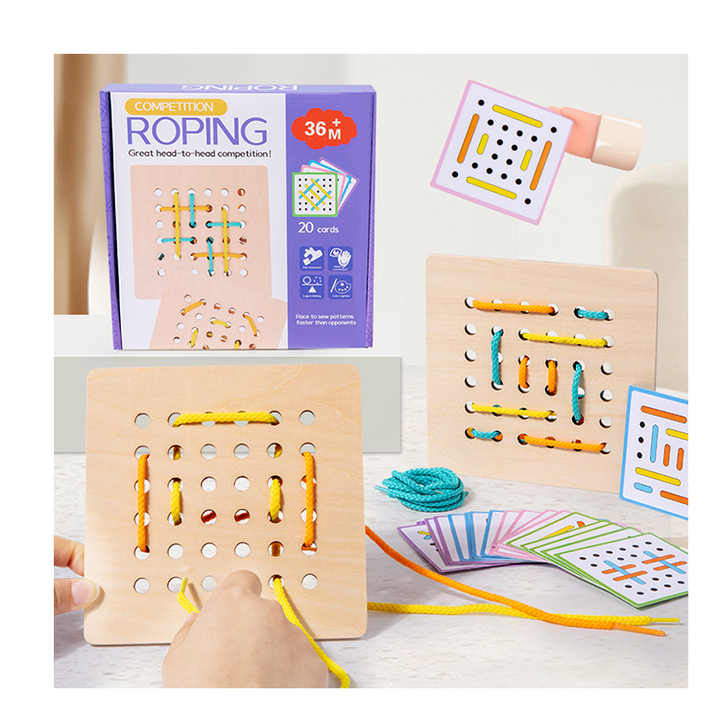 Newly Listed Modern Popular Rope Game Wooden Toddler Beads And String ...