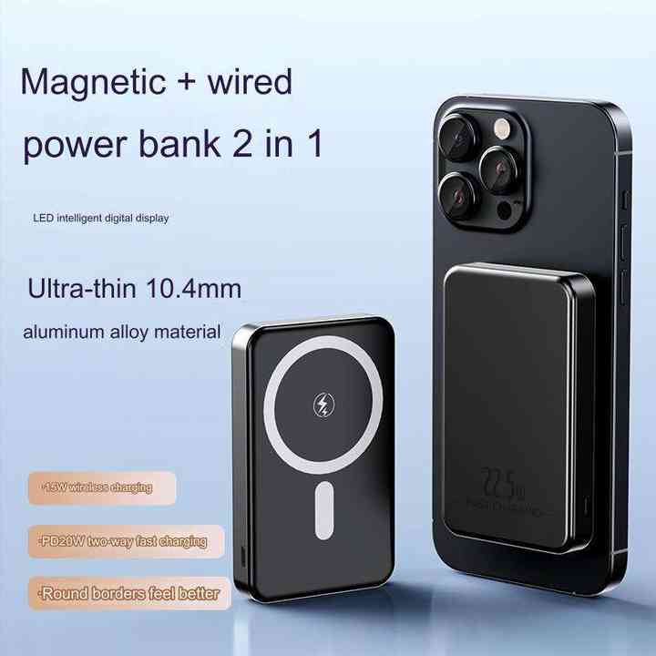 Mini Ultra Slim PD 20W Portable Mini Powerbank 15W Magnetic Wireless ...