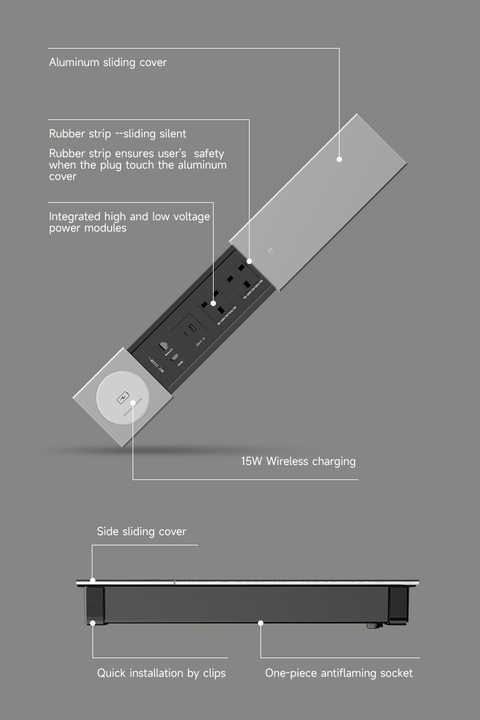 Conference Table Power Socket - Desktop Extension Office Furniture