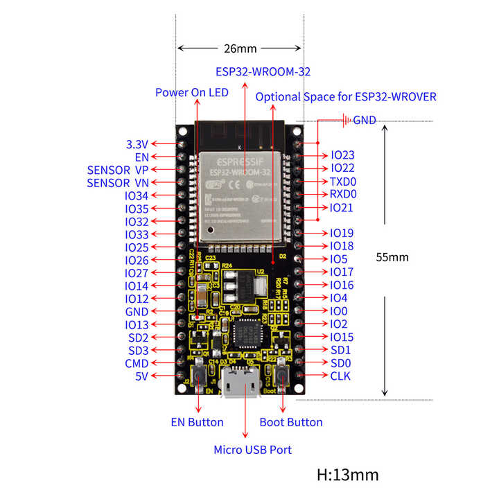 Keyestudio for ESP32 Development Board - High Quality Arduino Module