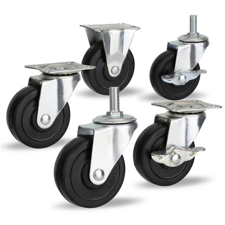 Small Castor Wheel Rigid Furniture Casters Wheels Cast Roller Bearing ...