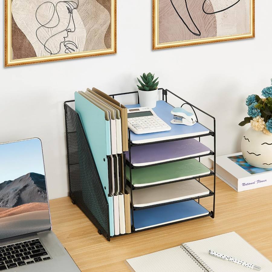 Wholesale 5-Tier Metal Desktop File Organizer with File Holder Desk ...