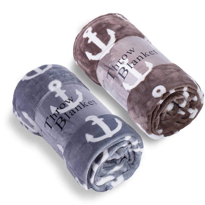 Custom Printed Branded Logo Rotary Screen Printing Fleece Throw Blanket ...