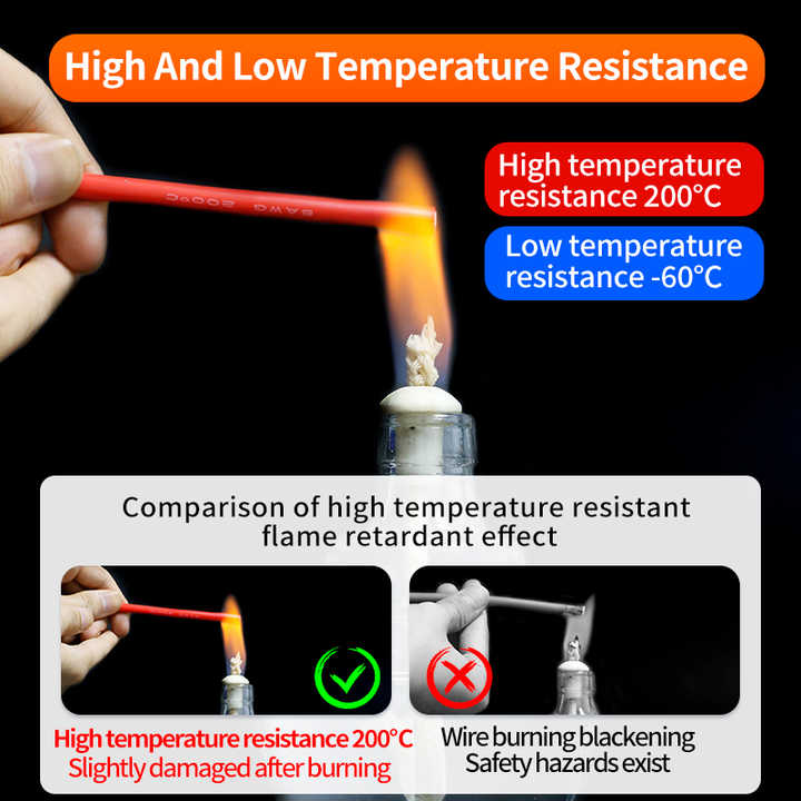 High Temp Silicone Sheath Electric Wire Cable - 6-26 AWG