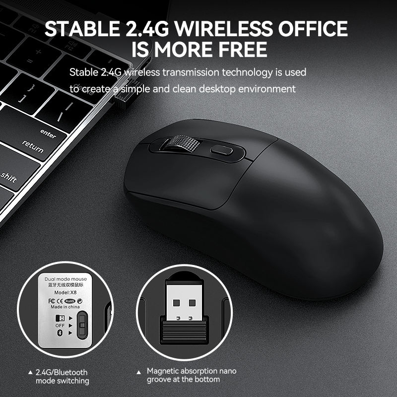 T-WOLF X8 Rechargeable Wireless Gaming Mouse 3200DPI - Ergonomic Design ...