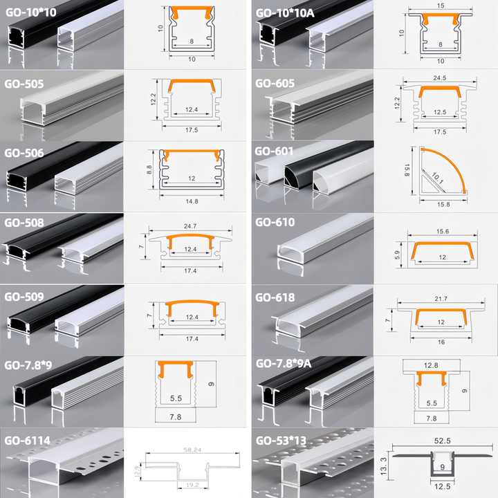 Aluminium Extrusion 6063 - Modern LED Profile Decorations