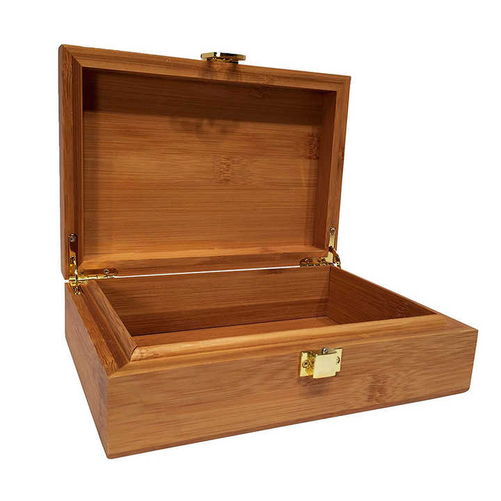 Laser Engraved Tree Motif Bamboo Treasure Box with Hinged Lid Home ...