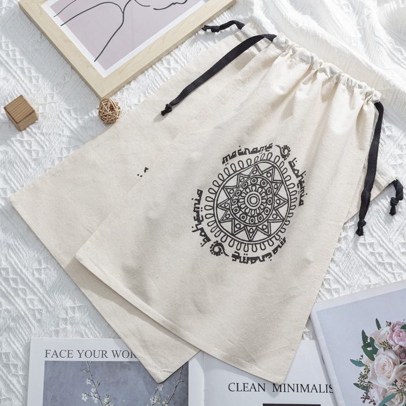 Eco-friendly Recyclable Cotton Drawstring Pouch for Clothing Cosmetics ...