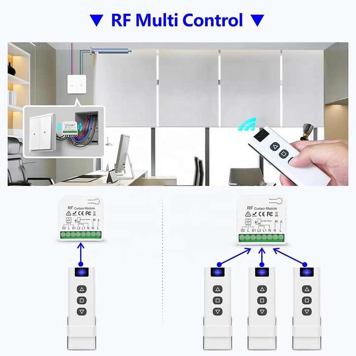 RF 433mhz Mini Curtain Switch Module - Remote Control Blinds