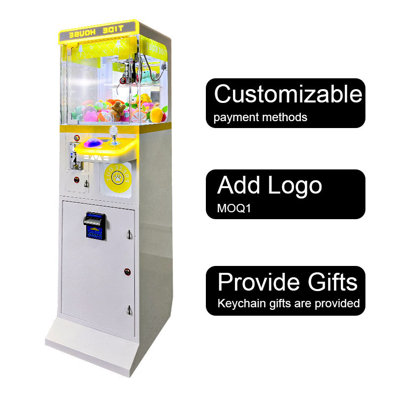 Mini Transparent Claw Crane Machine Coin & Bill Acceptor Toy Doll ...
