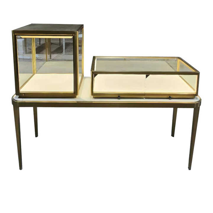 Customized Glass Kiosk Jewel Showcase Fully Assembled Versatile ...