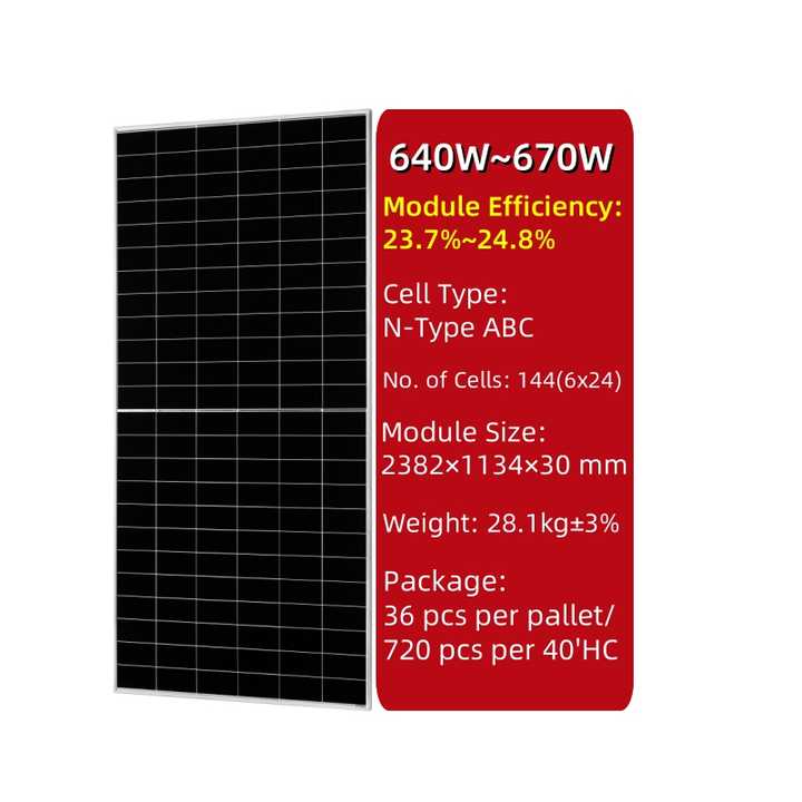 AIKO N-Type 640W-670W Half Cell Mono Solar Panels 650W-660W Pallet Packed High Efficiency PV ...